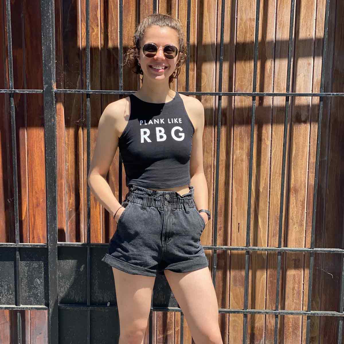 Plank Like RBG Black Crop Top - The Outrage
